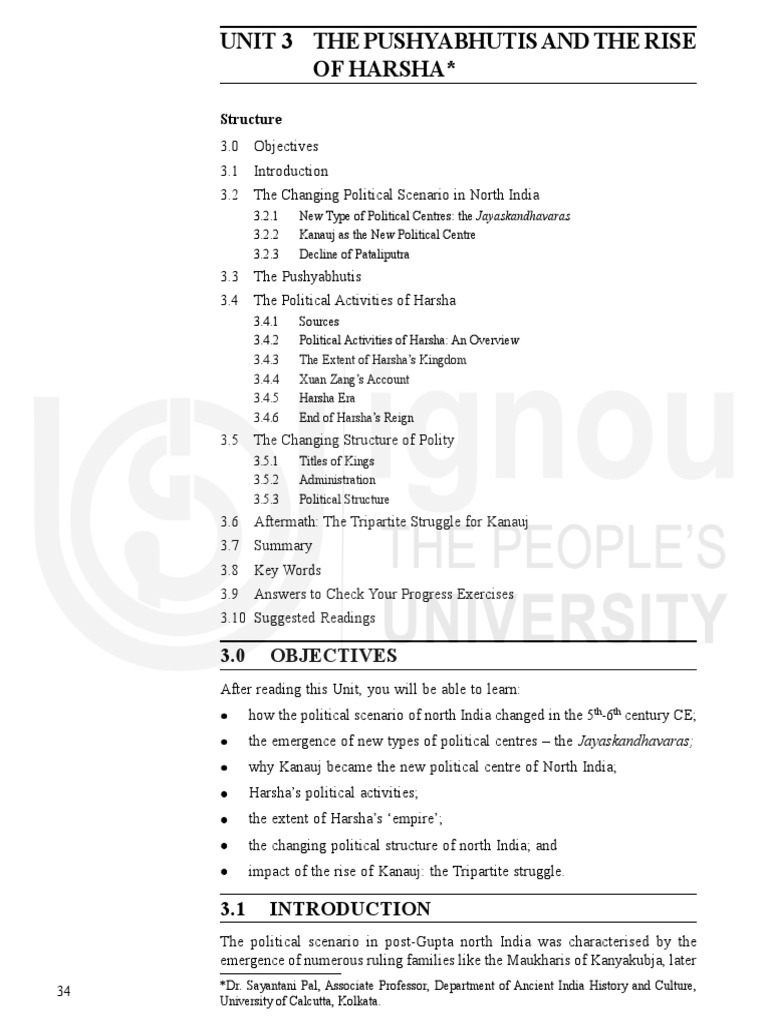 The Rise of Harsha and the Changing Political Landscape of Northern ...