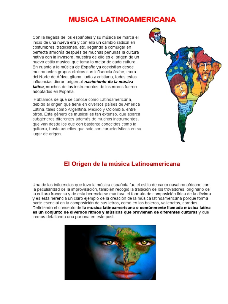 Orígenes y géneros de la música latinoamericana | PDF | America latina ...