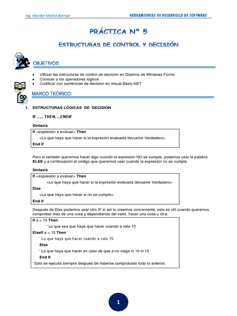 Estructuras de Control en Visual Basic | PDF | Flujo de control | Básico