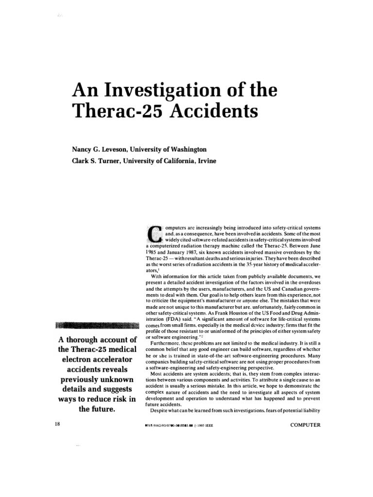 Therac-25 Accidents-1 PDF | PDF | Radiation Therapy | Particle Accelerator