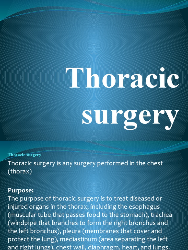 Thoracic Surgery | PDF | Cardiothoracic Surgery | Lung