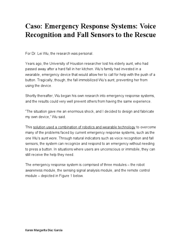 Emergency Response Systems | PDF | Robot | Robotics