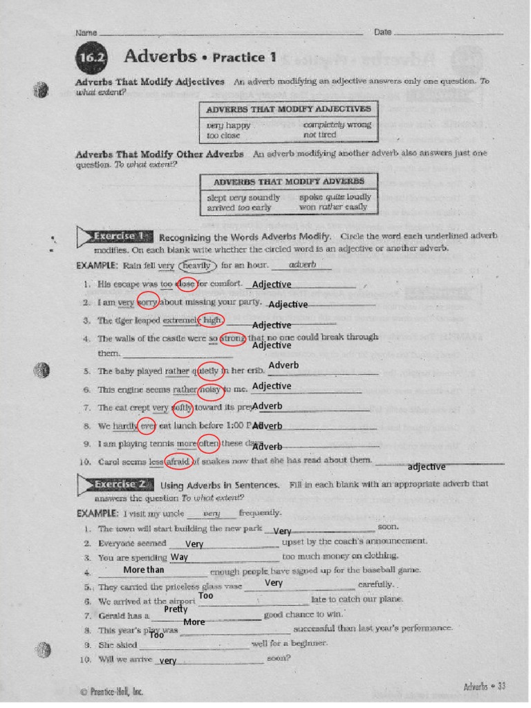 Adverbs of Degree 1 | PDF