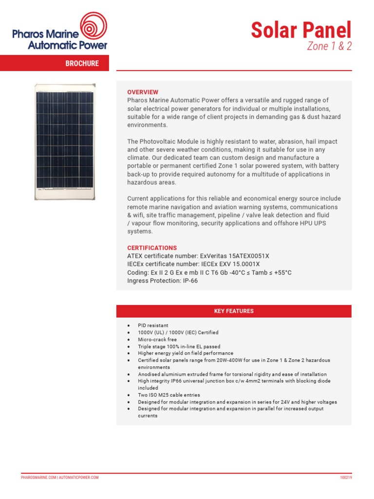 Zone 1 & 2 Certified Solar Power Systems | PDF | Solar Panel ...