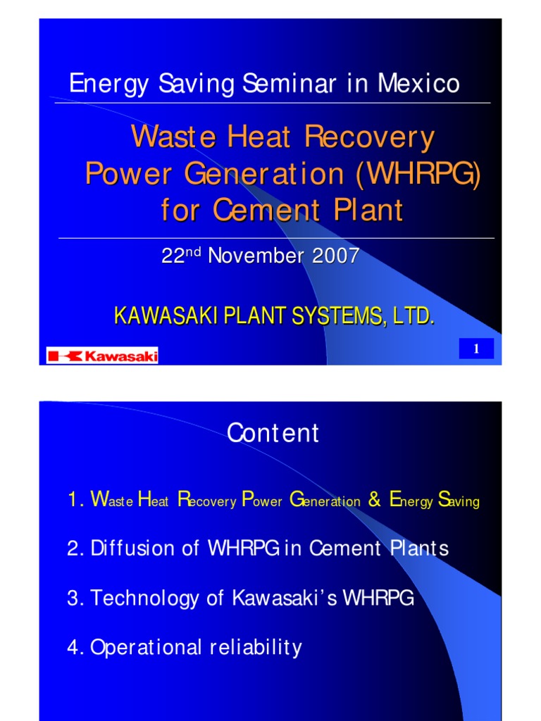 Waste Heat Recovery in Cement Plants | PDF | Boiler | Power Station