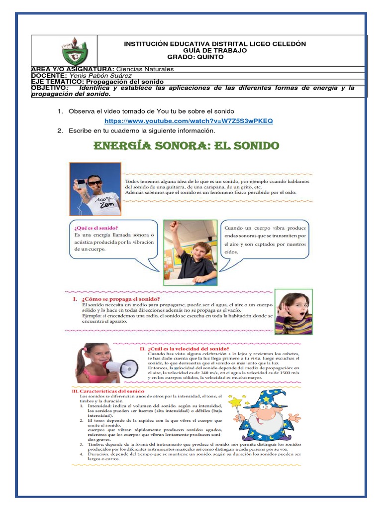 Guía # 15 Ciencias Naturales (El Sonido) | PDF | Relaciones personales ...