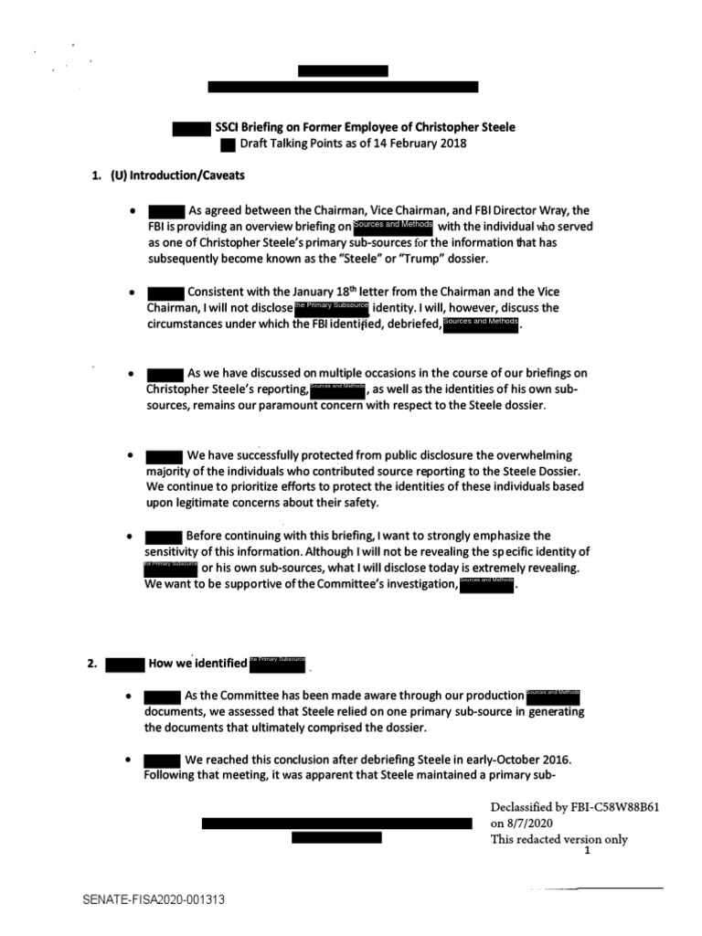 FBI SSCI Briefing Document 2018 | PDF | Government | Violence