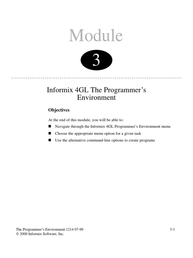 Informix 4GL Programmer's Guide | PDF | Computer Program | Programming