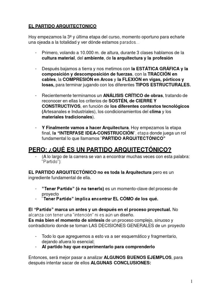 Como Llegar Al Partido Arquitectónico Parte 01 | PDF | Ideologías ...
