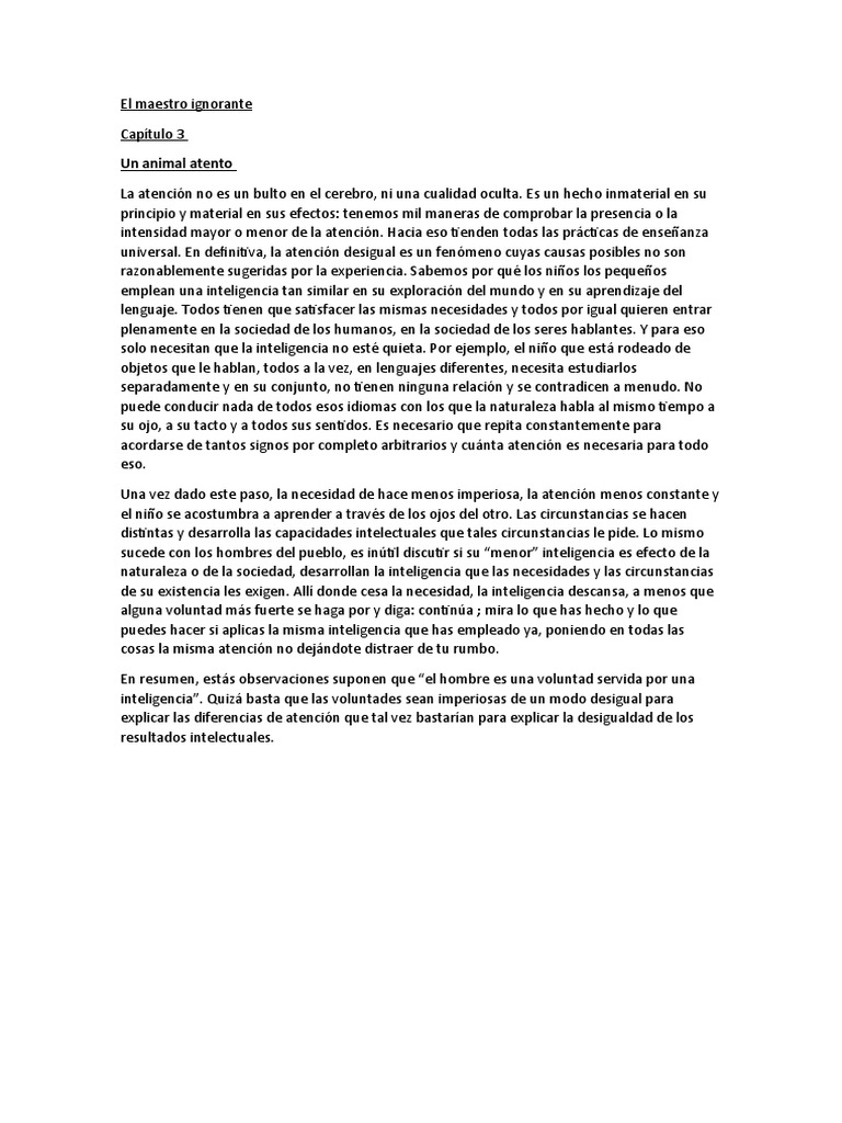 Cap 3. Un Animal Atento | PDF