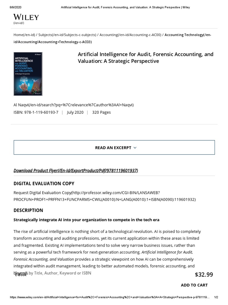 Artificial Intelligence For Audit, Forensic Accounting, and Valuation - A Strategic Perspective ...