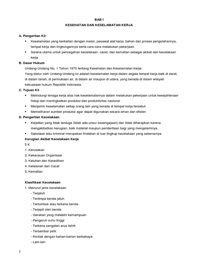 Modul TDO BAB I (Keselamatan Dan Kesehatan Kerja (K3) ) | PDF | Sains & Matematika