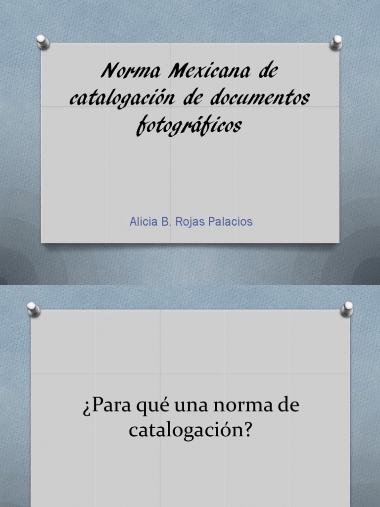 Norma Mexicana de Catalogación Fotográfica | PDF | Metadatos | Catalogación