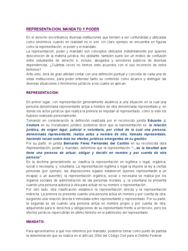 Representación, Mandato, Poder | PDF | Información del gobierno | Justicia