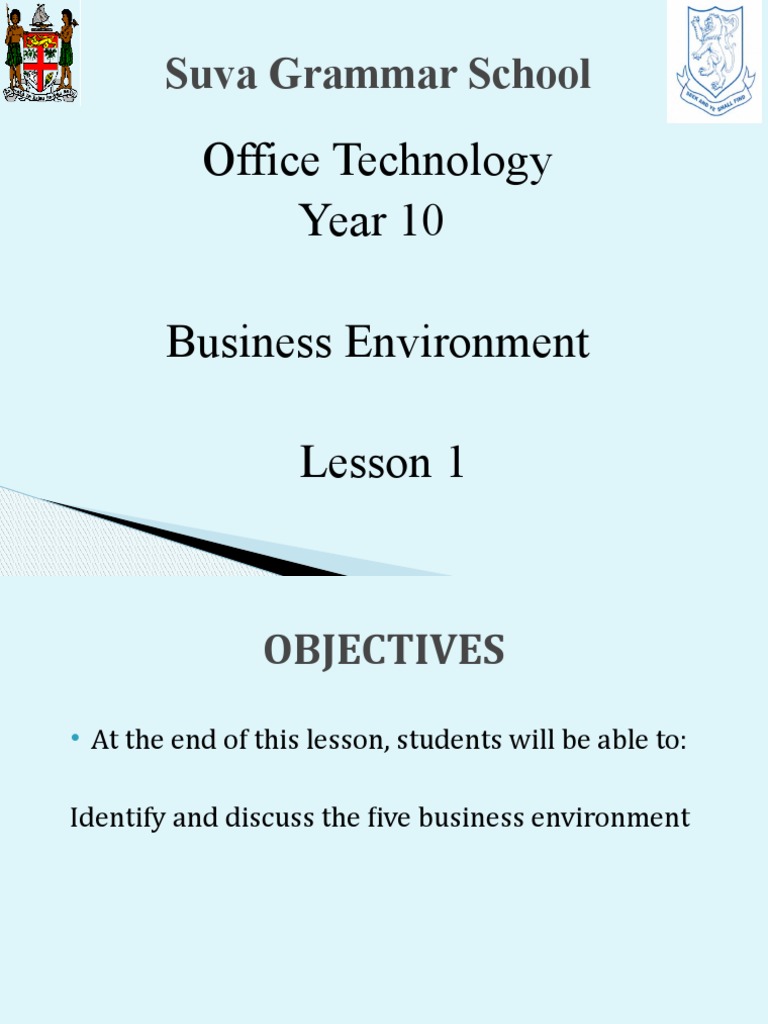 Year 10 Lesson Notes 1 Business Envrionment | PDF | Innovation | Business
