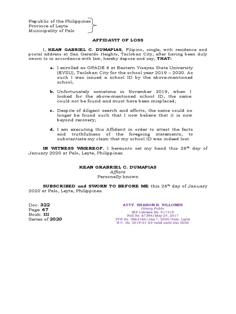 Affi of Loss Mam Tintin | PDF