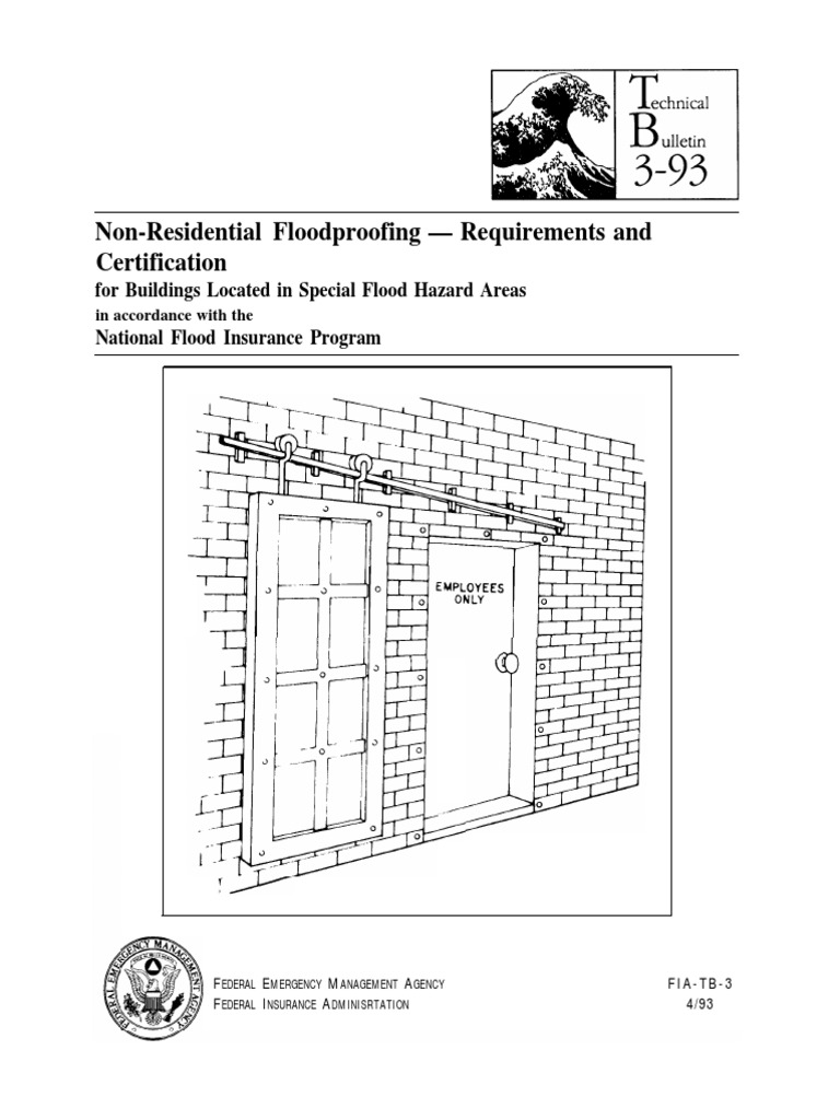 Fema tb3 Non-Residential Flood-Proofing Requirements Cert | Flood | Nature
