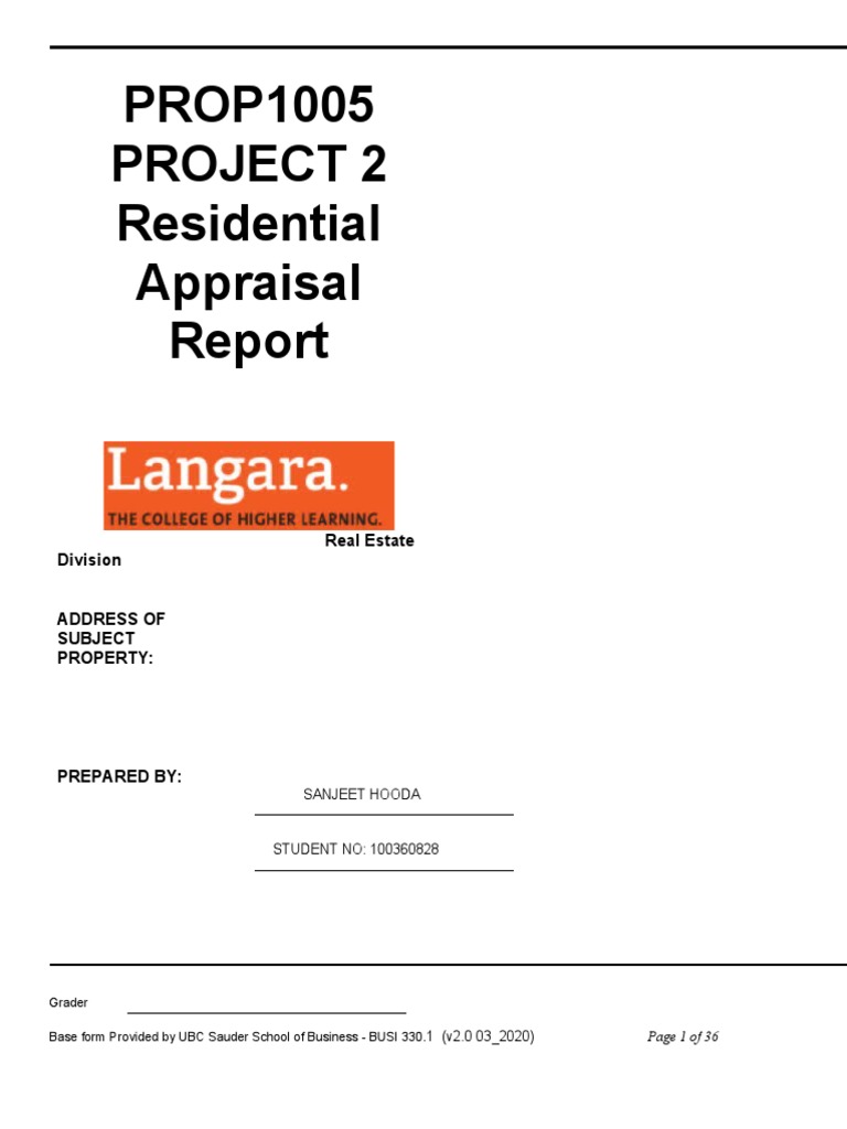 Residential Appraisal Report Sample | PDF | Real Estate Appraisal ...