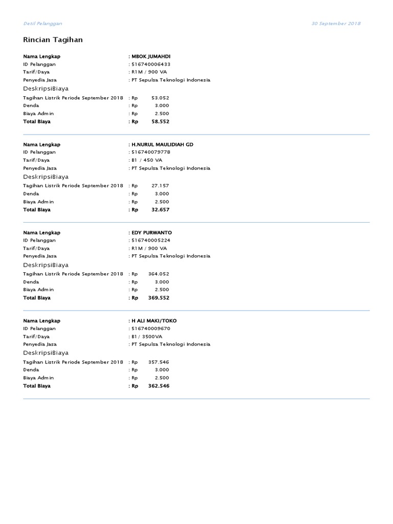 Format Struk PLN | PDF