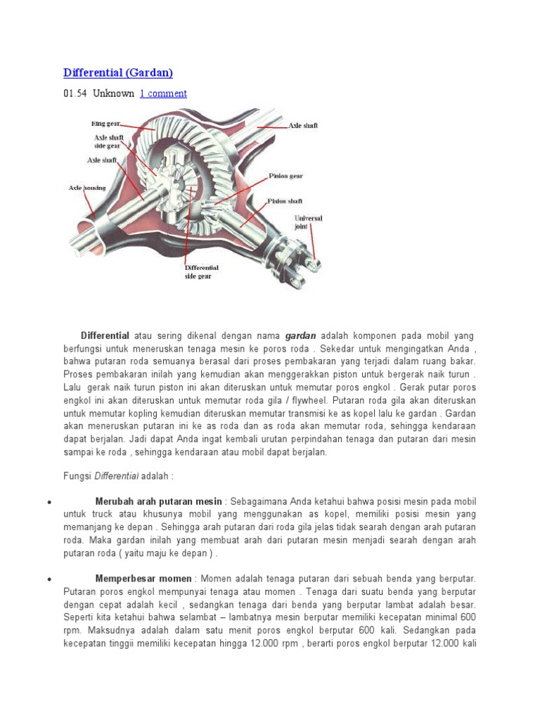 Fungsi dan Kerja Gardan Mobil | PDF