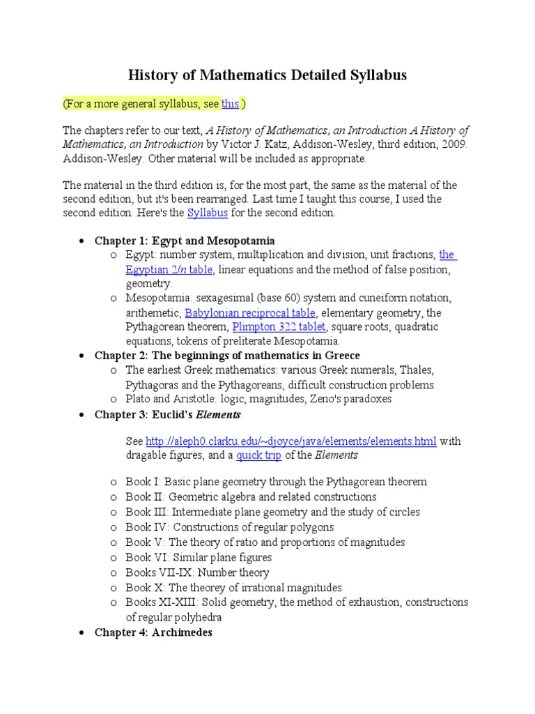 History of Mathematics | PDF | Geometry | Teaching Mathematics