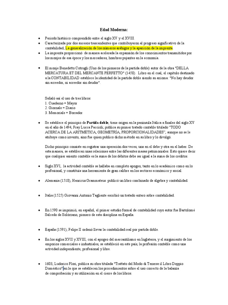 Edad Moderna Contabilidad | PDF | Contabilidad | Contabilidad y Auditoria