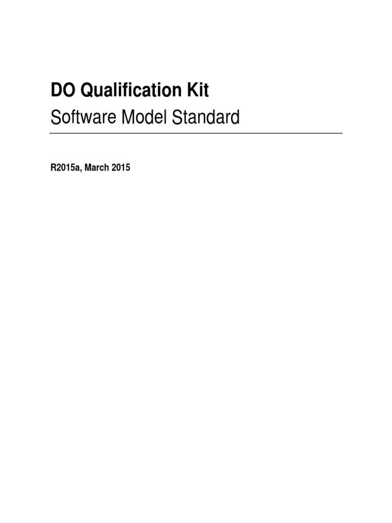 DO Qualification Kit: Software Model Standard | PDF | Matlab | Conceptual Model