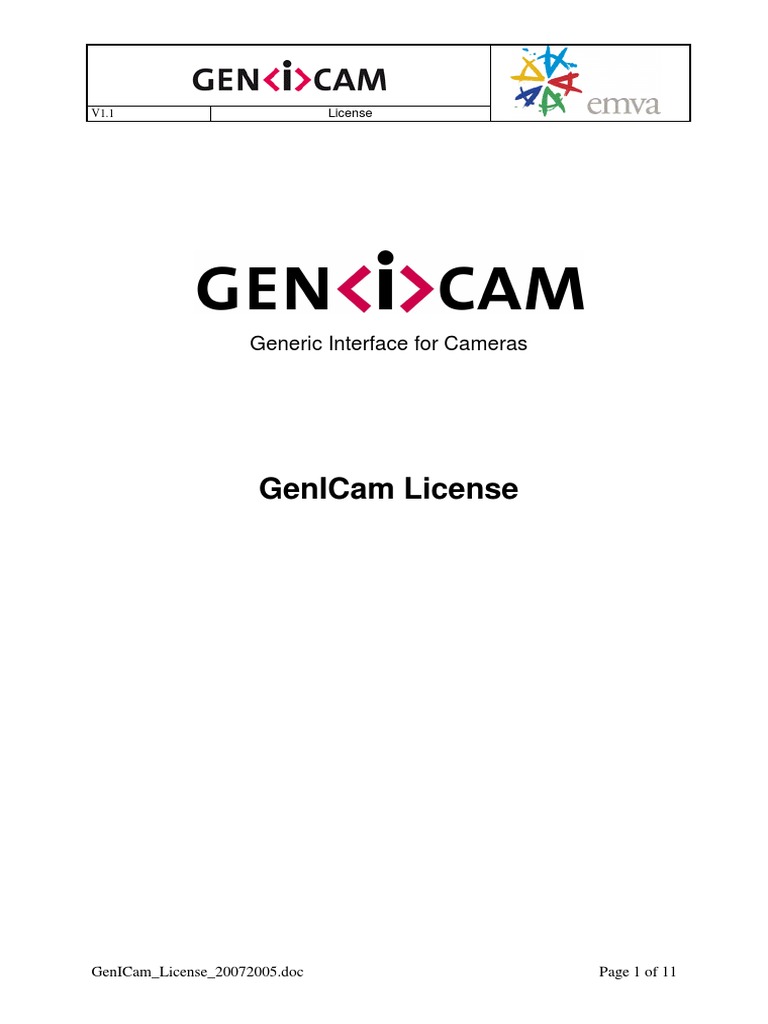 GenICam License 20072005 PDF | PDF | Patent | Software