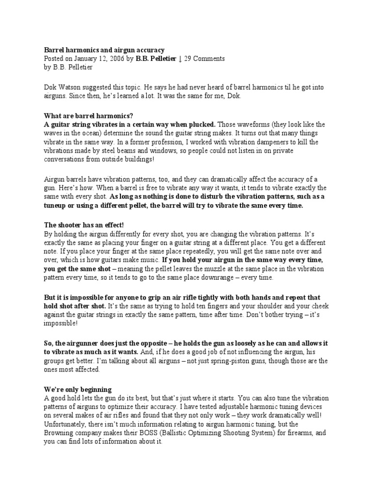 Barrel Harmonics and Airgun Accuracy | PDF | Gun Barrel | Harmonic