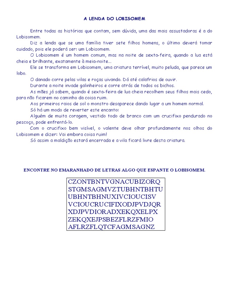 A Lenda Do Lobisomem | PDF | Lobisomens