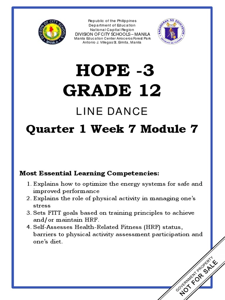 Hope - 3 Grade 12: Quarter 1 Week 7 Module 7 | PDF | Social Dance | Dances