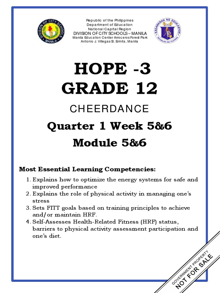 Hope - 3 Grade 12: Quarter 1 Week 5&6 Module 5&6 | PDF | Cheerleading ...