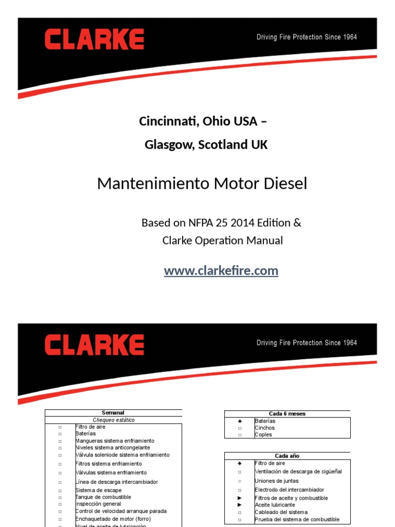 Mantenimiento de Motores Diesel de Bombas Contra Incendios | PDF ...