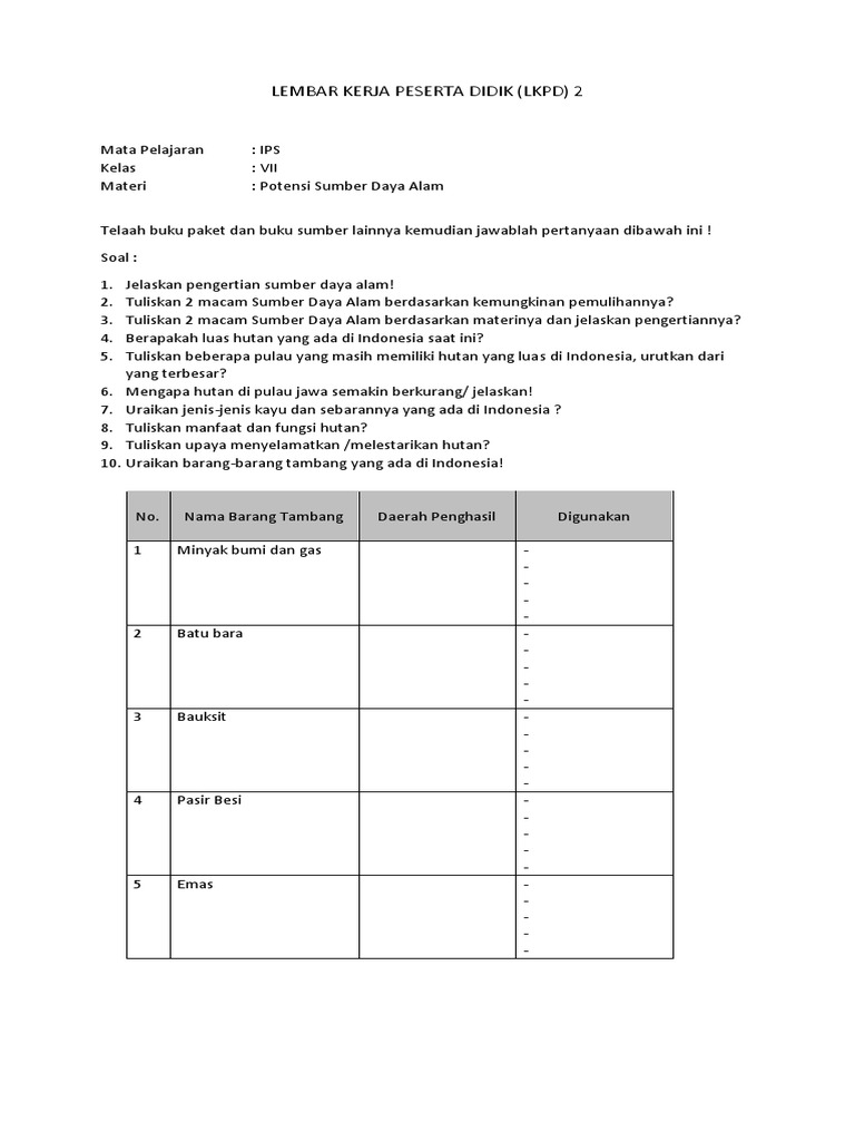 02 LKPD 2 & 3 Kls 7 (Potensi Sda & Kemaritiman) PDF | PDF