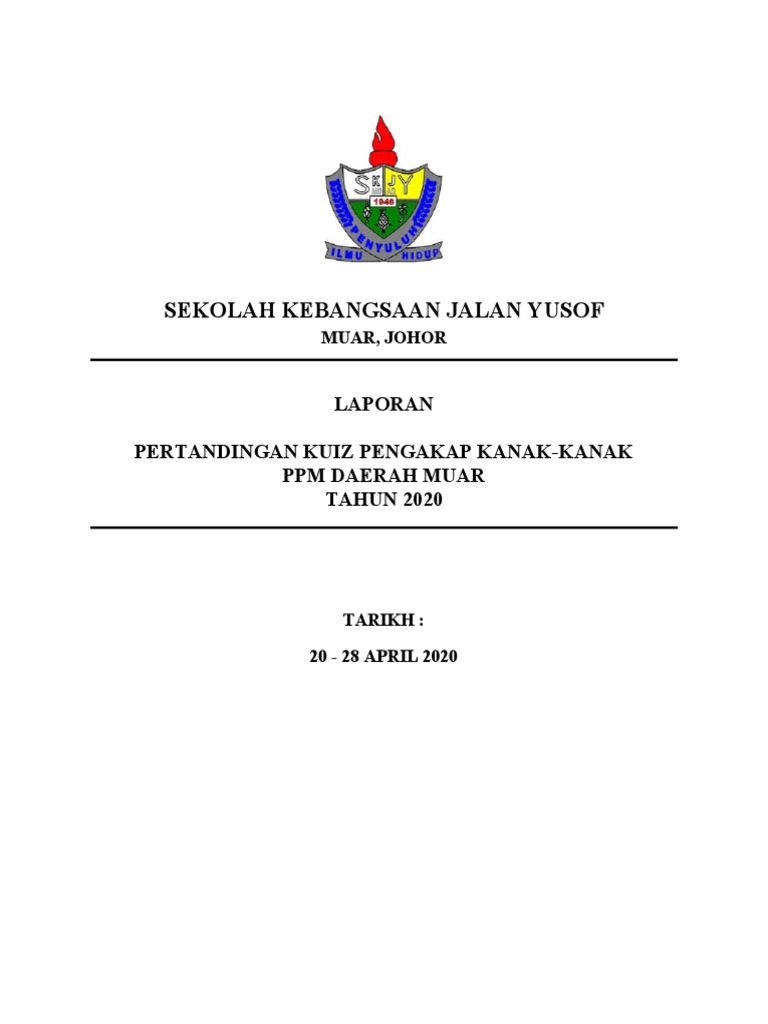 Laporan Pertandingan Kuiz Pengakap Kanak-Kanak Muar 2020 | PDF