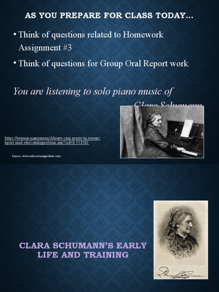You Are Listening To Solo Piano Music of Clara Schumann | PDF ...