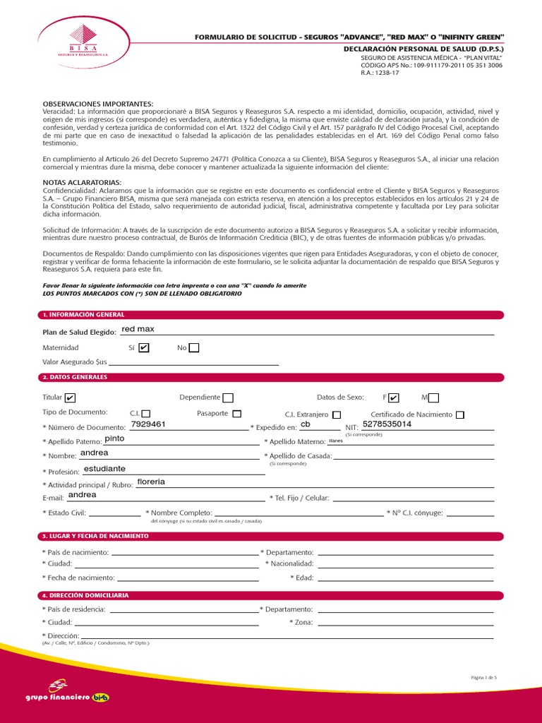 Digital FORMULARIO DPS-1 | PDF | Póliza de seguros | Reaseguro