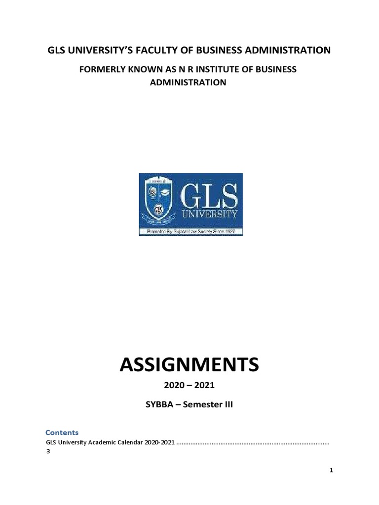 Pamphlet - Assignments - Sem III - 2020-2021.. | PDF | Business ...