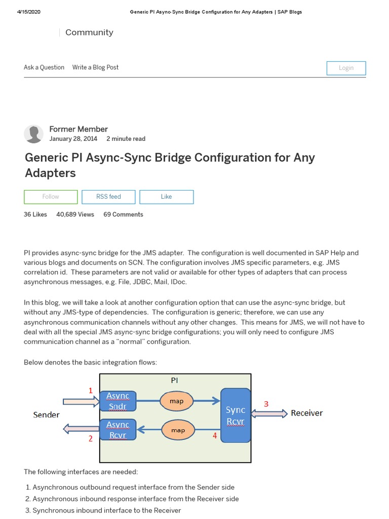 Generic PI Async-Sync Bridge Configuration For Any Adapters - SAP Blogs | PDF | Application ...
