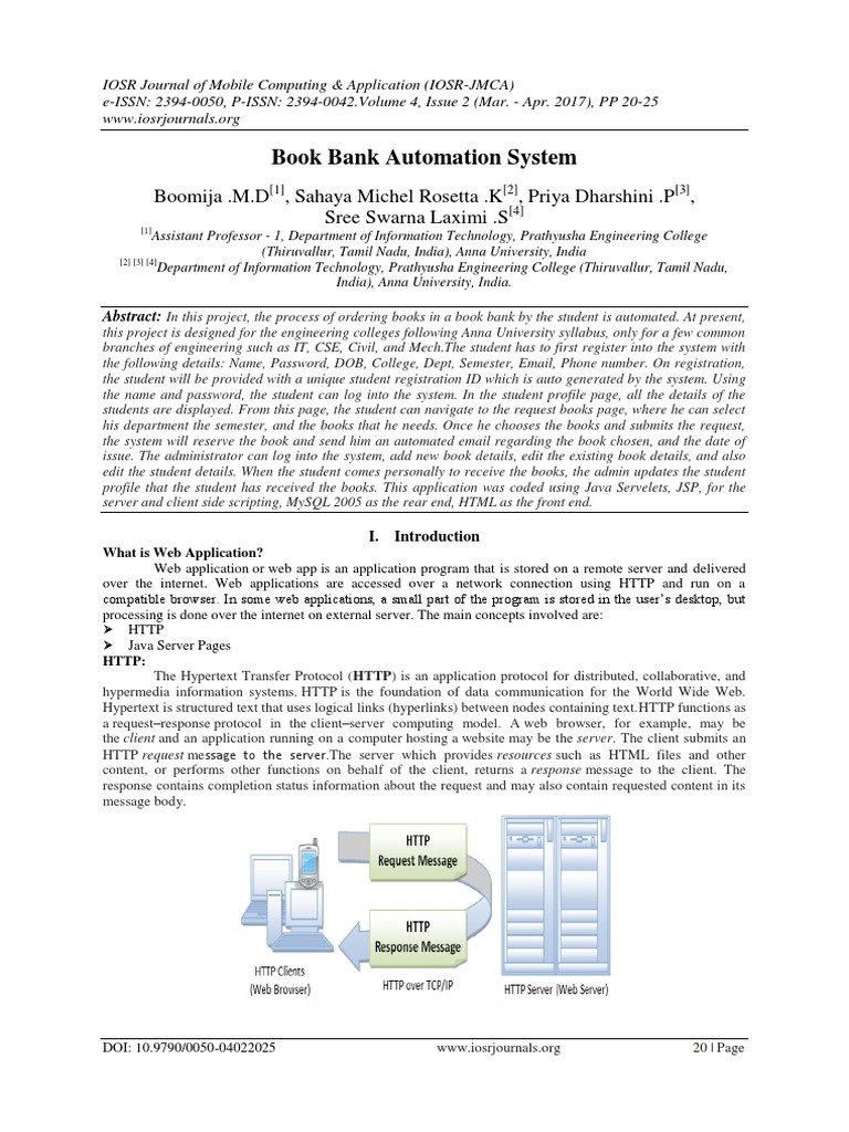 Book Bank Automation System: Boomija .M.D, Sahaya Michel Rosetta .K ...