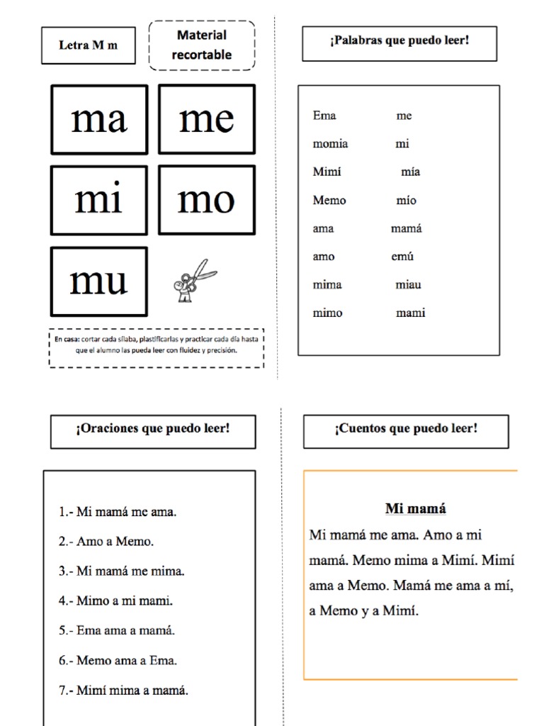 Lectura Fonetica - Letra M PDF | PDF