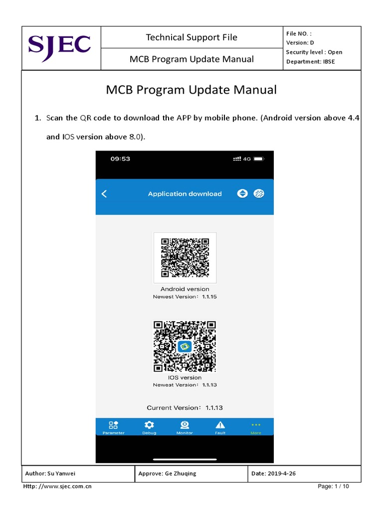 MCB Program Update Manual Version D | PDF | Mobile App | Mobile Software