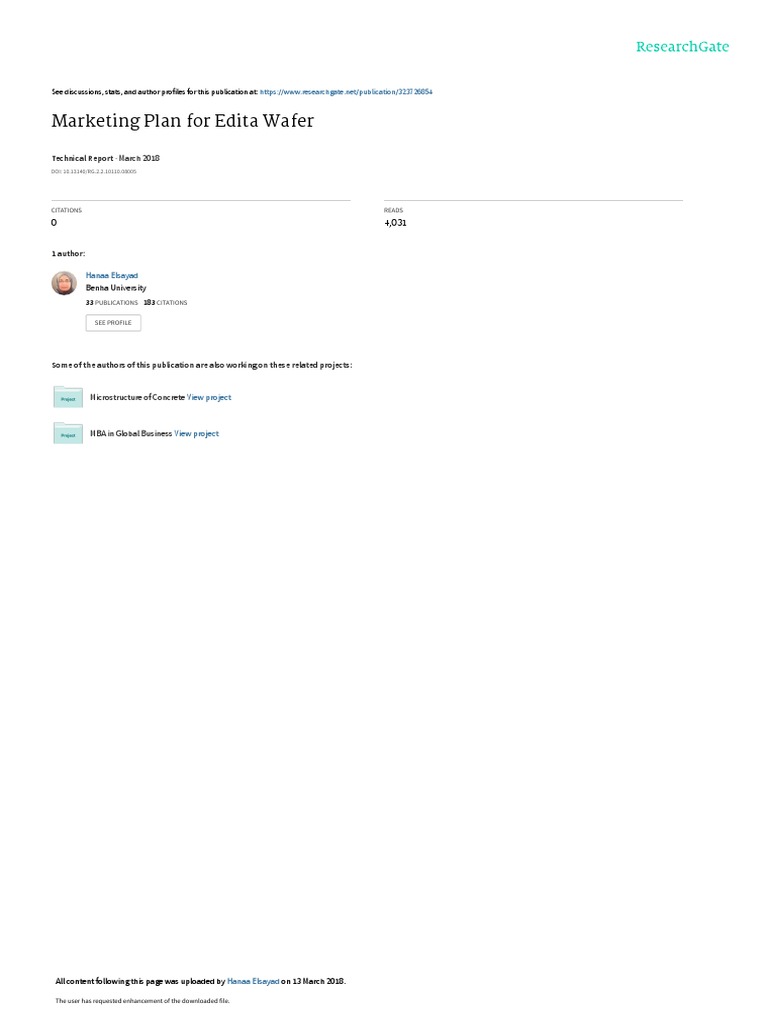 Marketing Plan For Edita Wafer: March 2018 | PDF | Retail | Marketing