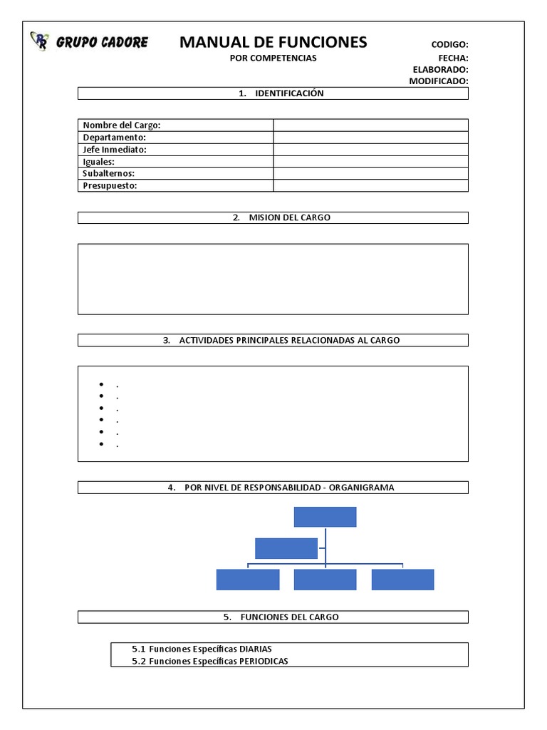 Formato de Manual de Funciones | PDF | Business