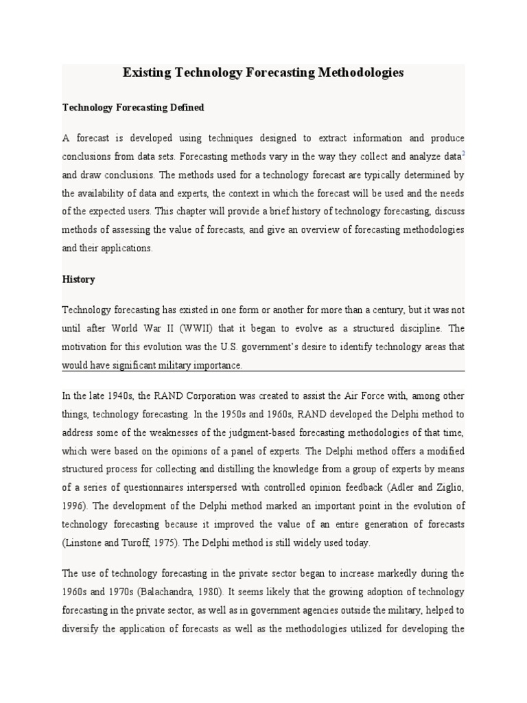 Technological Forecasting | PDF | Forecasting | Prediction