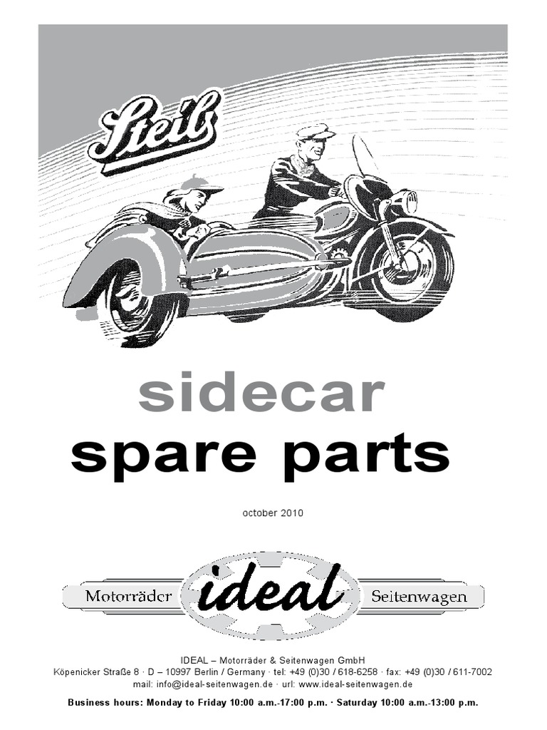 STEIB Sidecar Spare Parts | PDF | Receipt | Screw