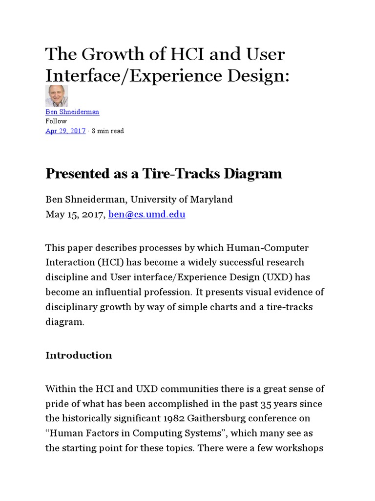 The Growth of HCI and User InterfaceExperience Design | PDF | Human ...