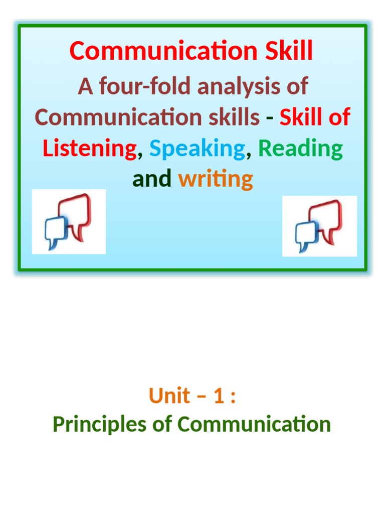 Communicationskillunit1 - LSRW | PDF | Speed Reading | English Language