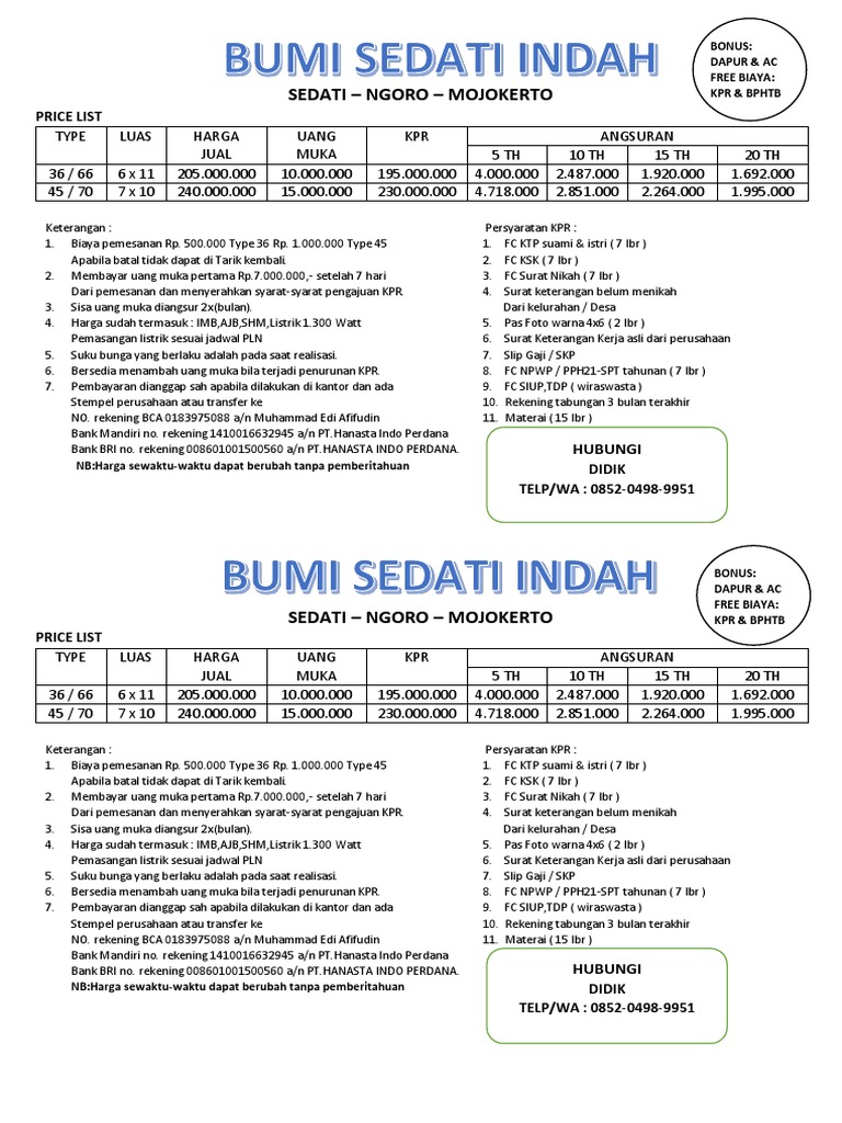 Bumi Sedati Indah Didik Csum | PDF