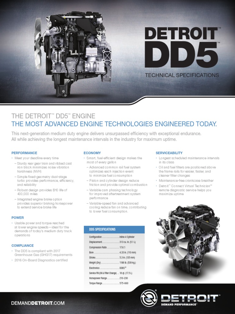 Detroit: The Detroit DD5 Engine | PDF | Engines | Horsepower